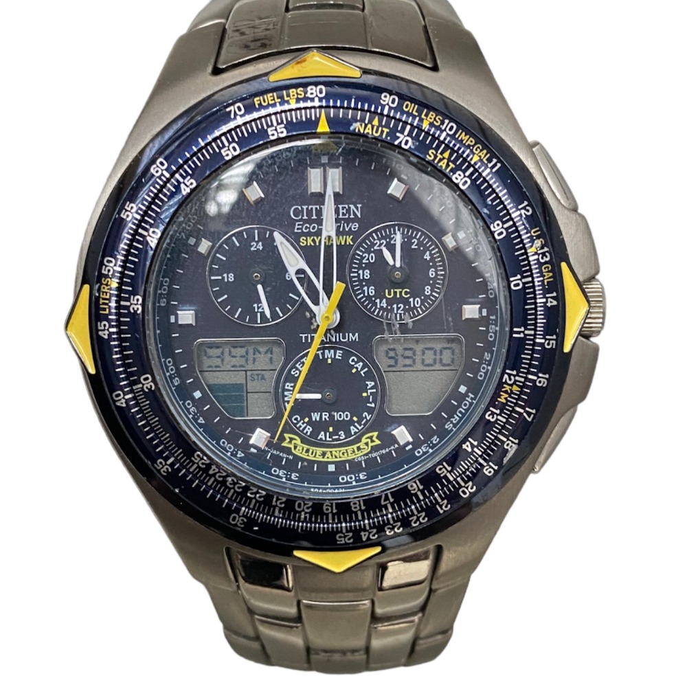 Pre-owned Citizen Eco-Drive Blue Angels Titanium Watch - Own4Less
